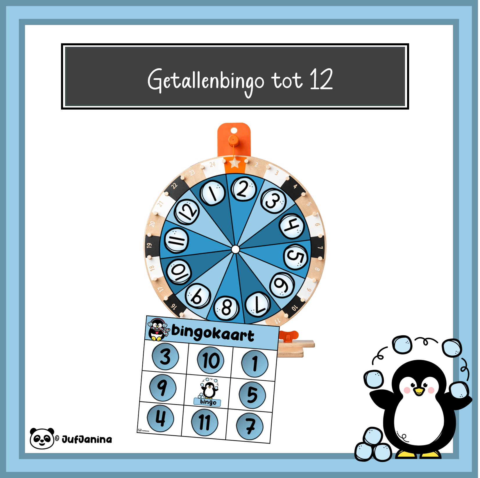 Getallenbingo tot 12 - JufJanina