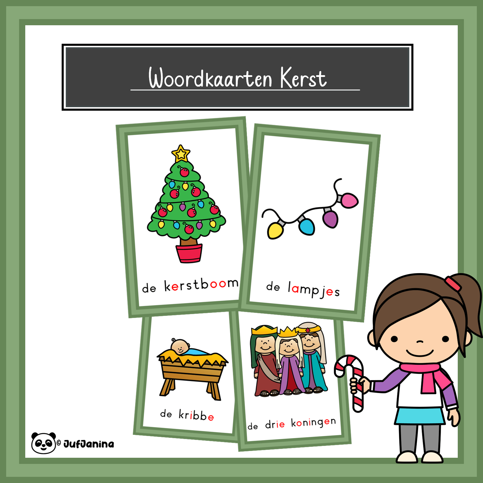Woordkaarten Kerst - JufJanina