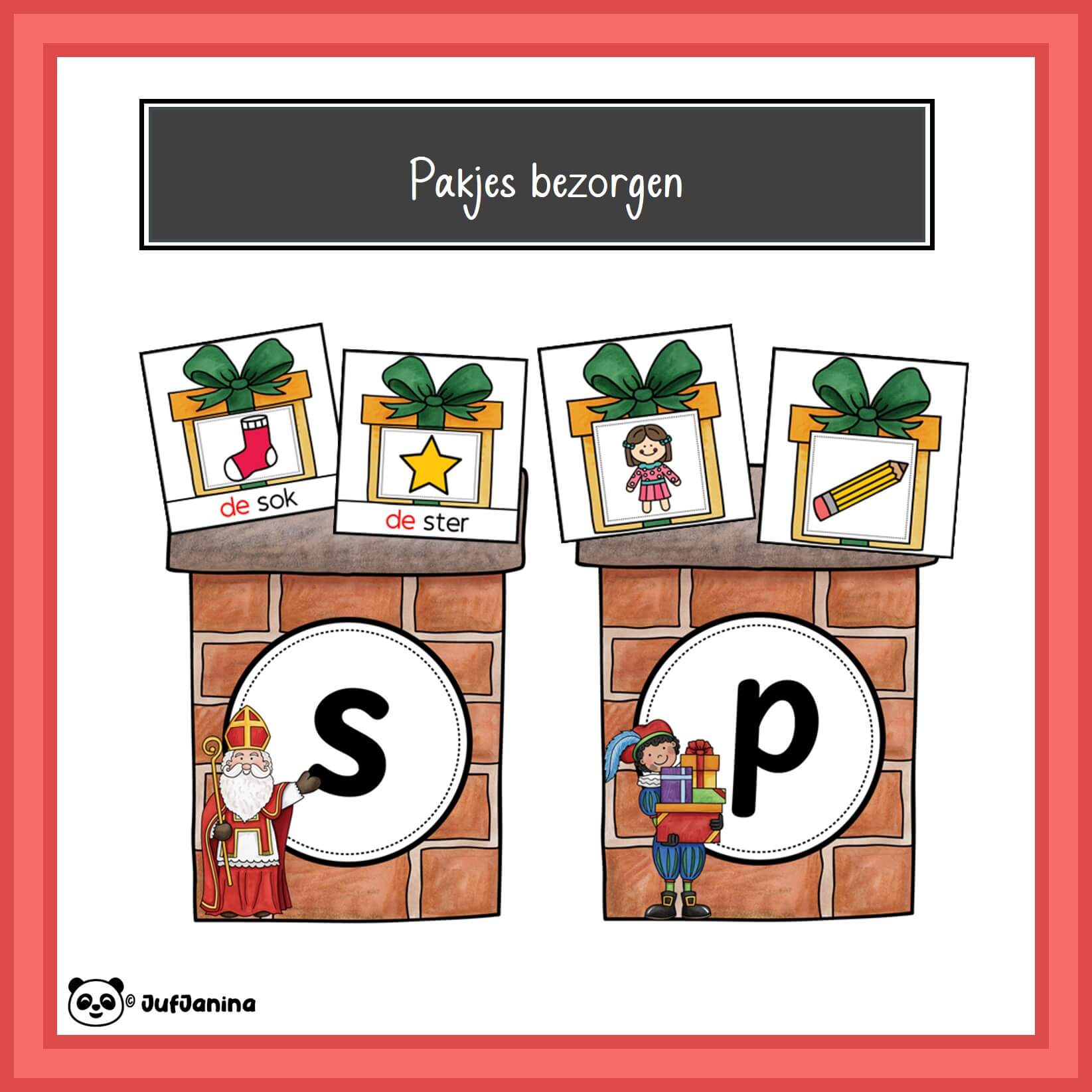 Pakjes bezorgen - beginklank (Sinterklaas) - JufJanina