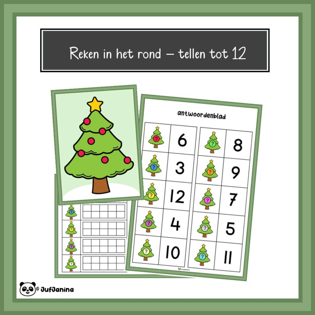 Bewegend leren - tellen tot 6, 12 en 20 (Kerst) - JufJanina