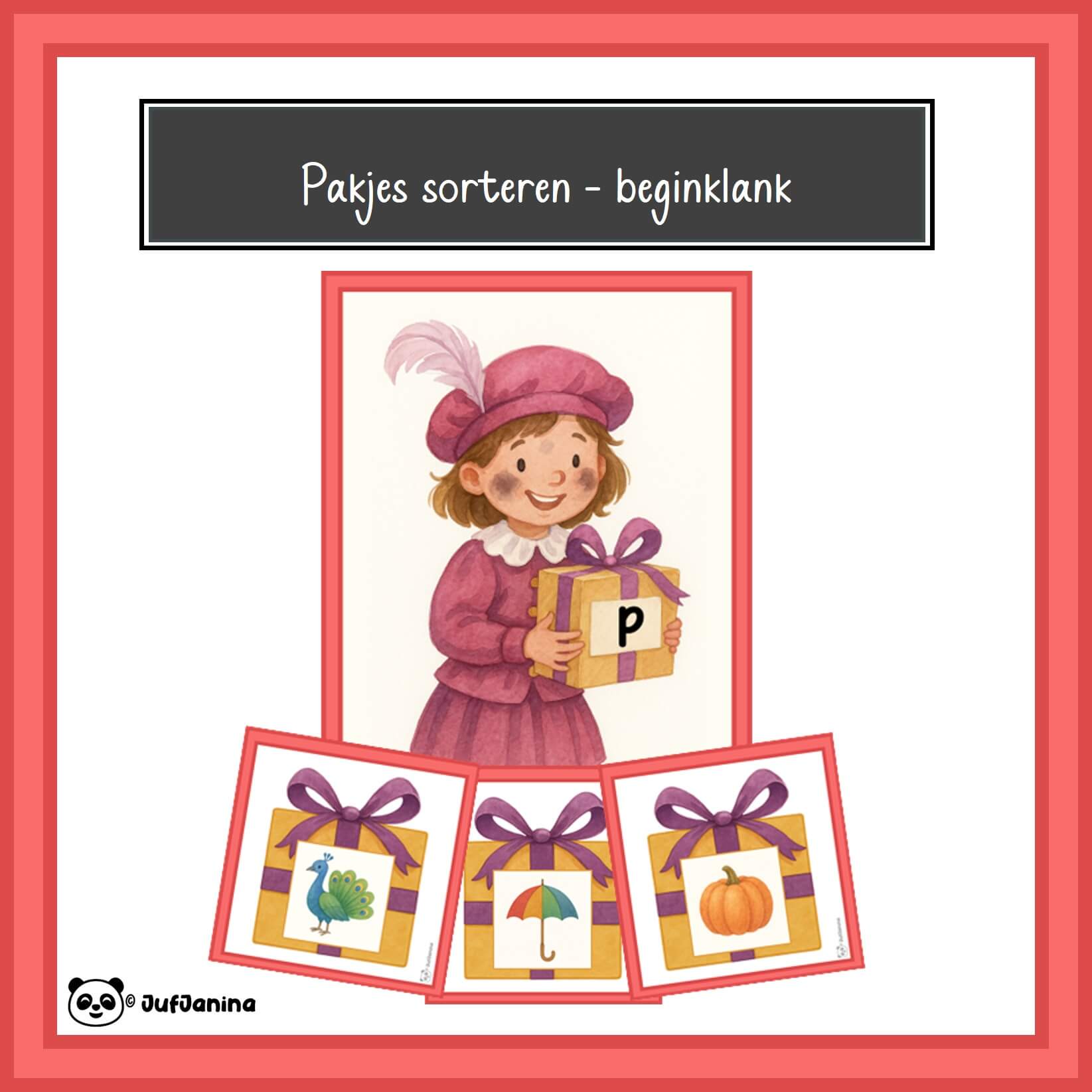 Pakjes sorteren - beginklank (Sinterklaas) - JufJanina